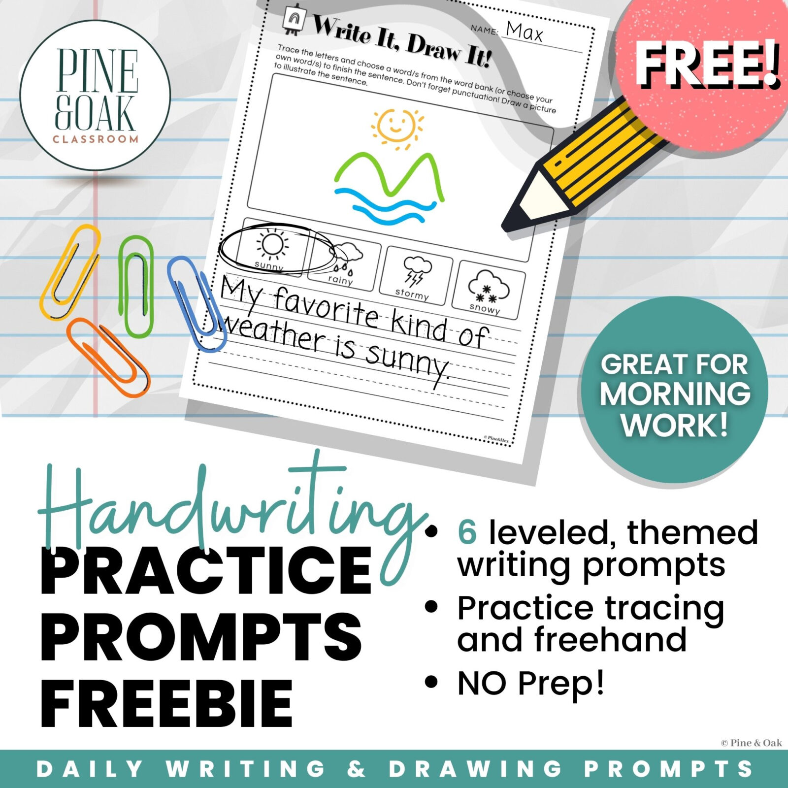 Handwriting Practice Using Writing Prompts With Pictures » livepineoak.com