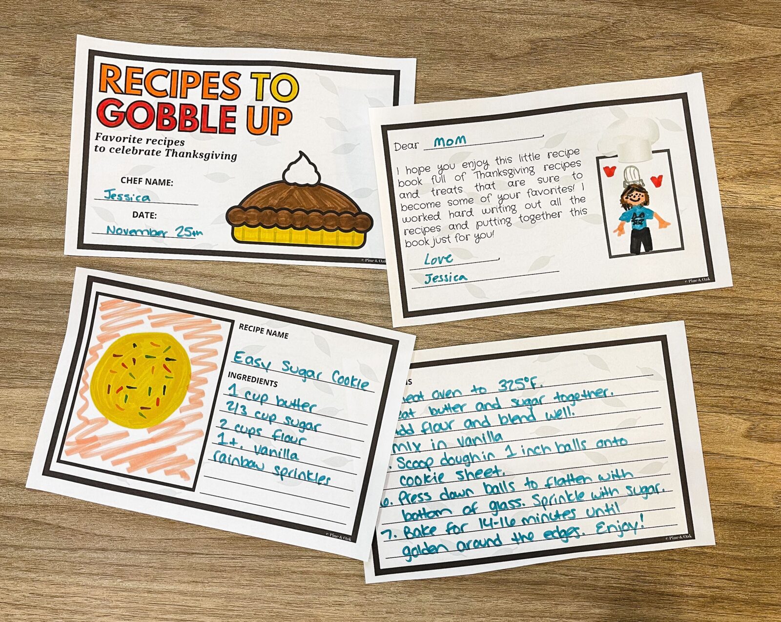 Thanksgiving Recipe Book Templates » livepineoak.com