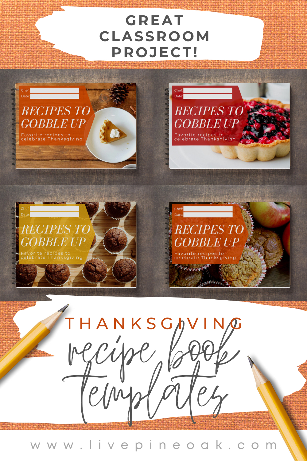Thanksgiving Recipe Book Templates » livepineoak.com