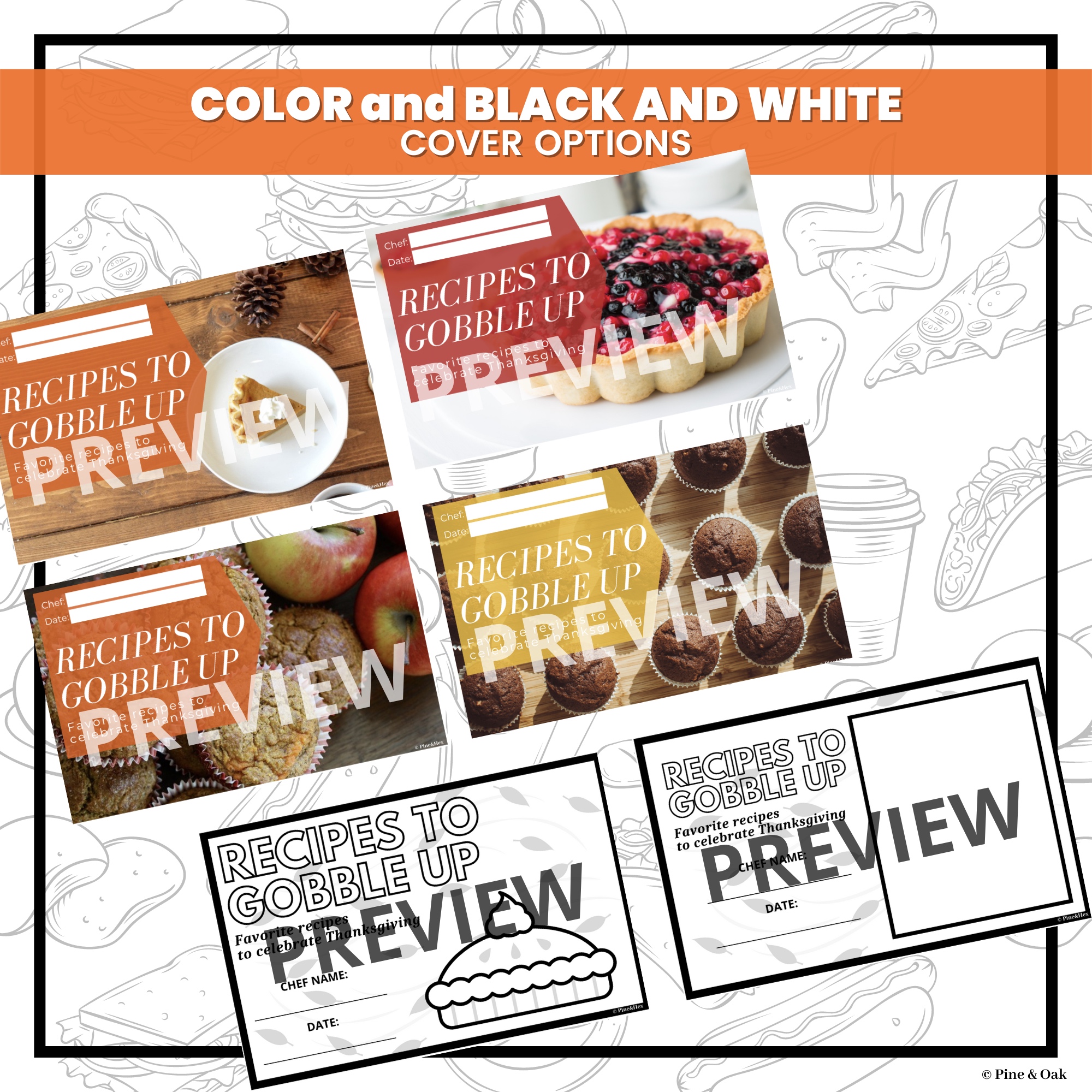 Thanksgiving Recipe Book Templates » livepineoak.com